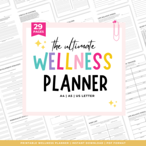 Daily Wellness Planner Printable PDF Download