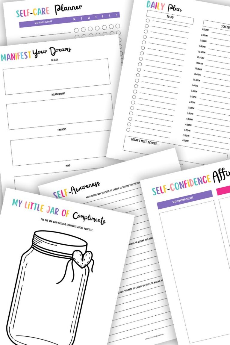 Free printable self-confidence planner template pdf download
