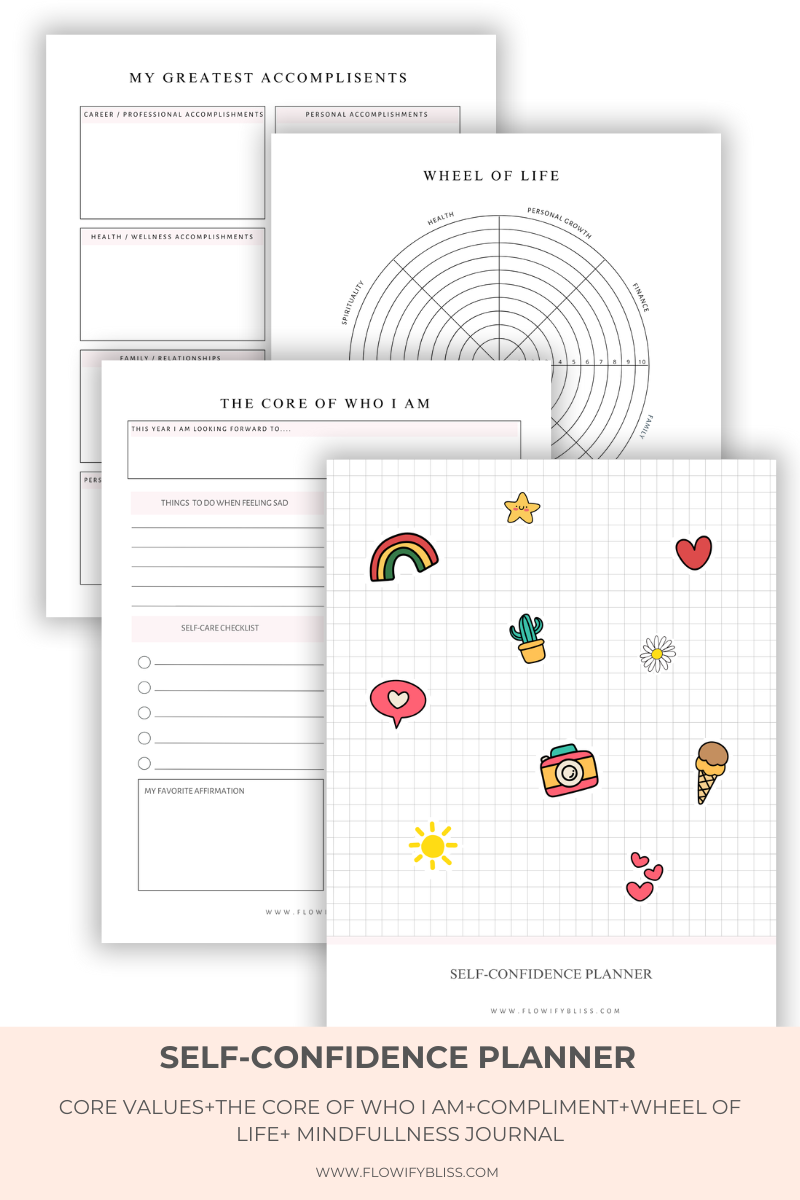 Free printable self-confidence planner template pdf download