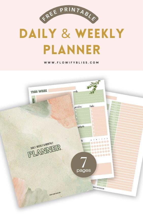 Free Printable Planner: Daily, Weekly, Monthly - Flowify Bliss