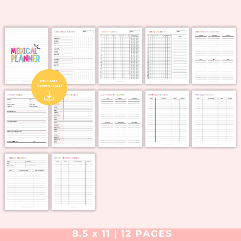 Printable Medical Planner - Flowify Bliss